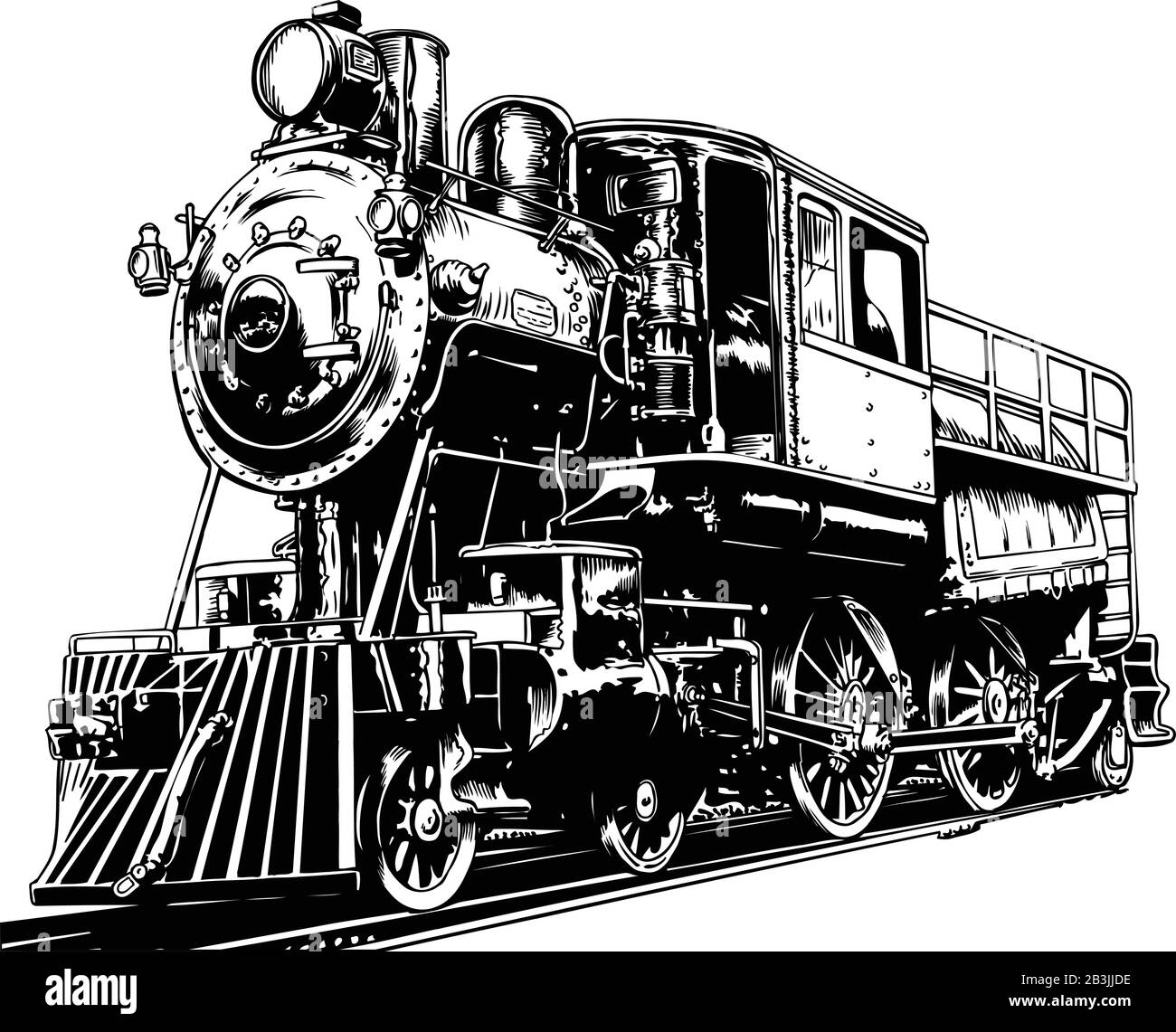Antique steam locomotive Black and White Stock Photos & Images - Alamy