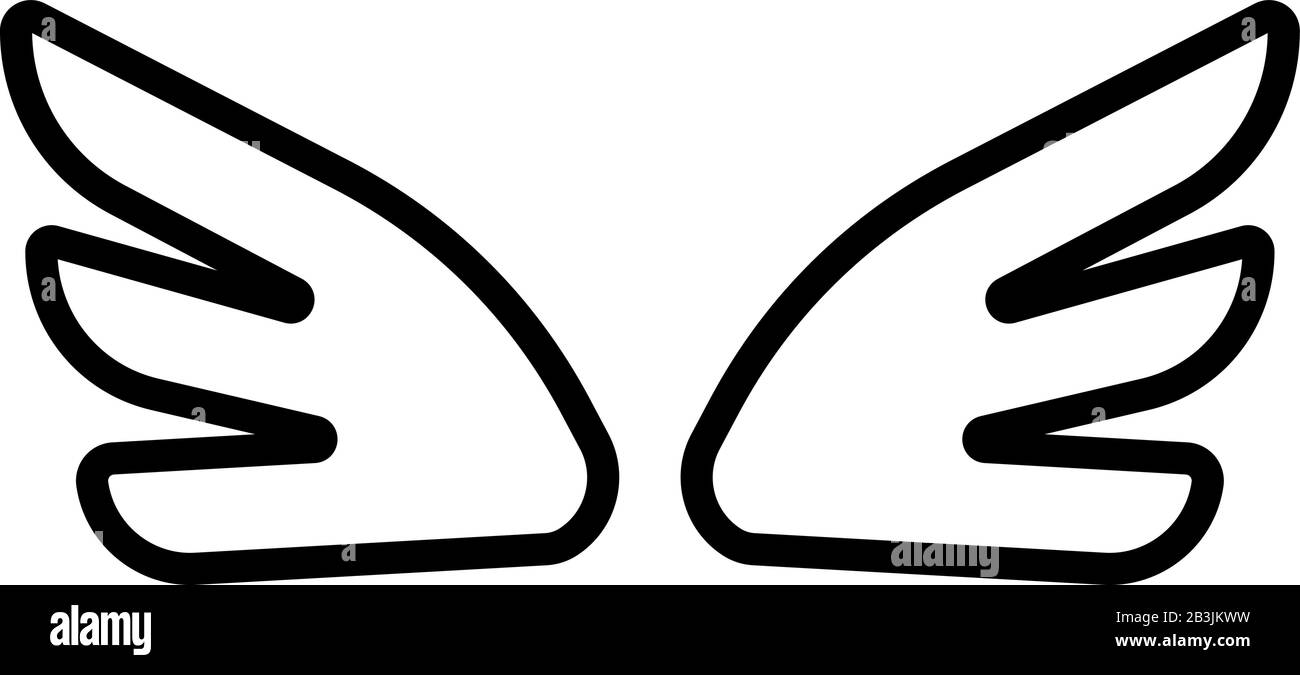 Wings of the angel icon vector. Isolated contour symbol illustration ...