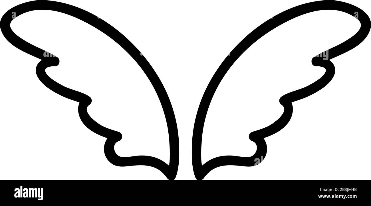 Wings of the angel icon vector. Isolated contour symbol illustration ...