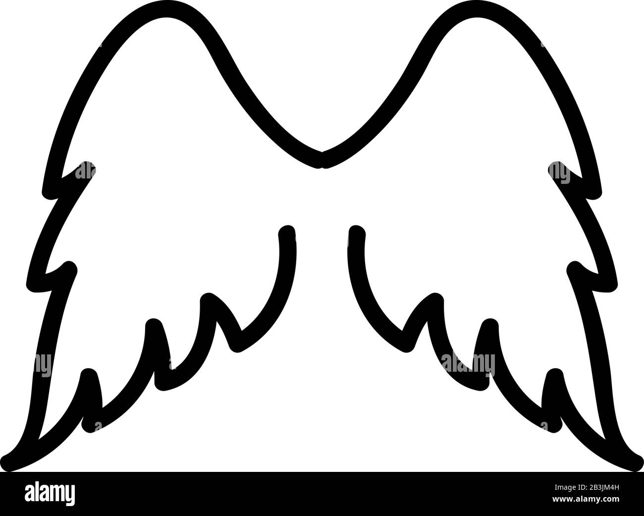 Wings of the angel icon vector. Isolated contour symbol illustration ...