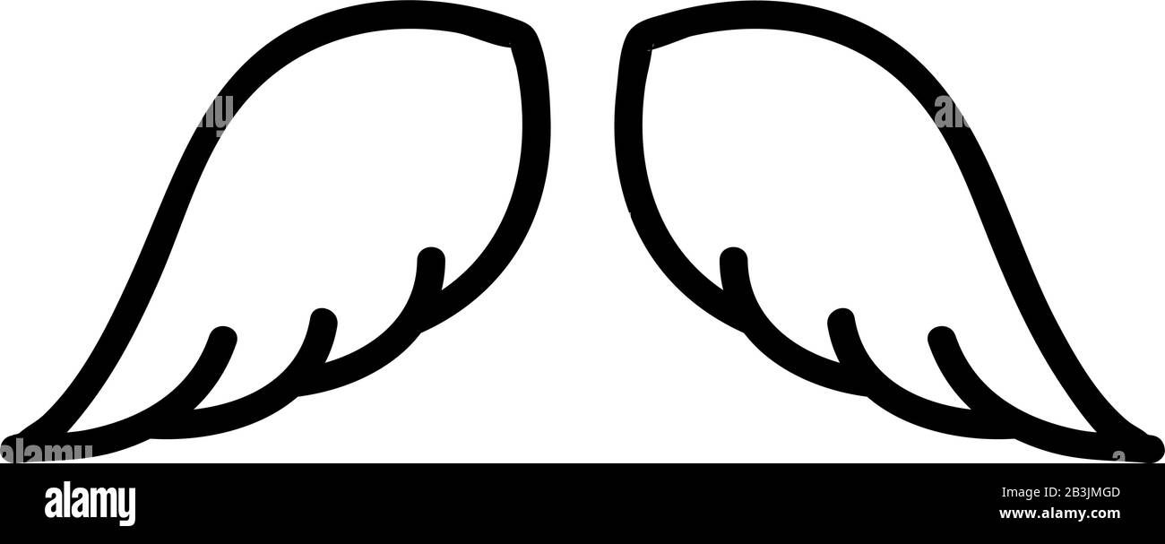 Wings of the angel icon vector. Isolated contour symbol illustration ...