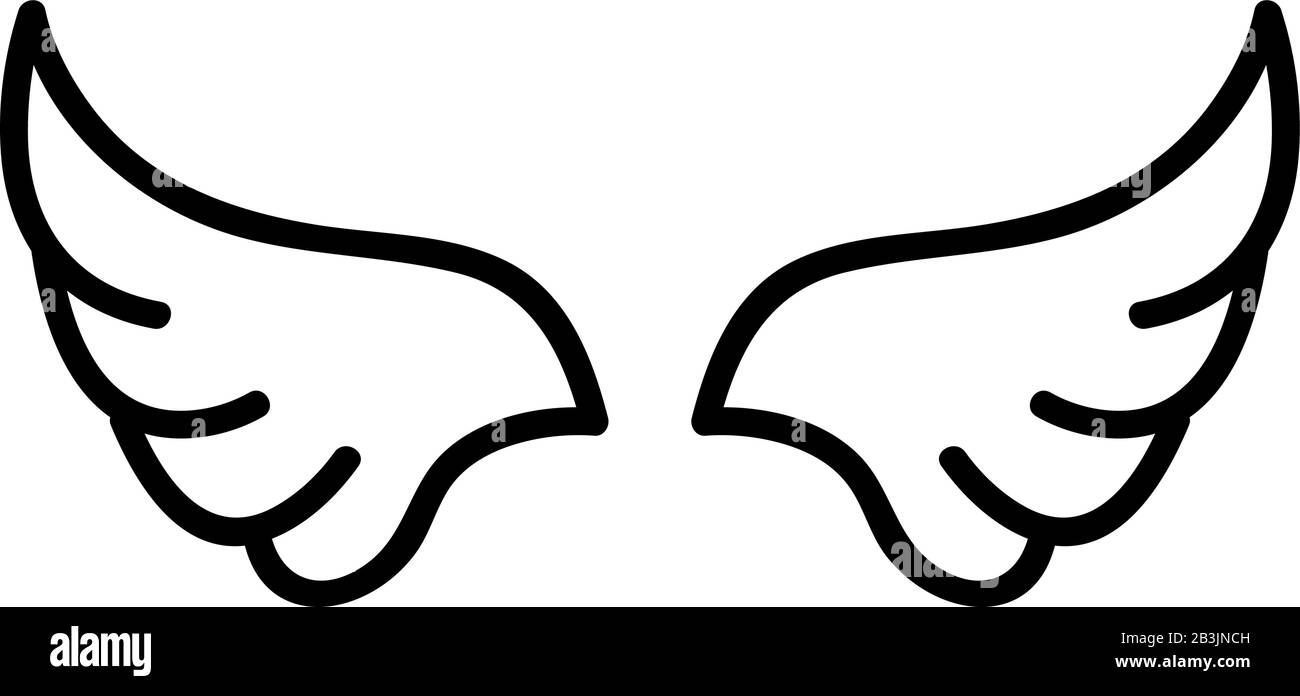 Wings of the angel icon vector. Isolated contour symbol illustration ...