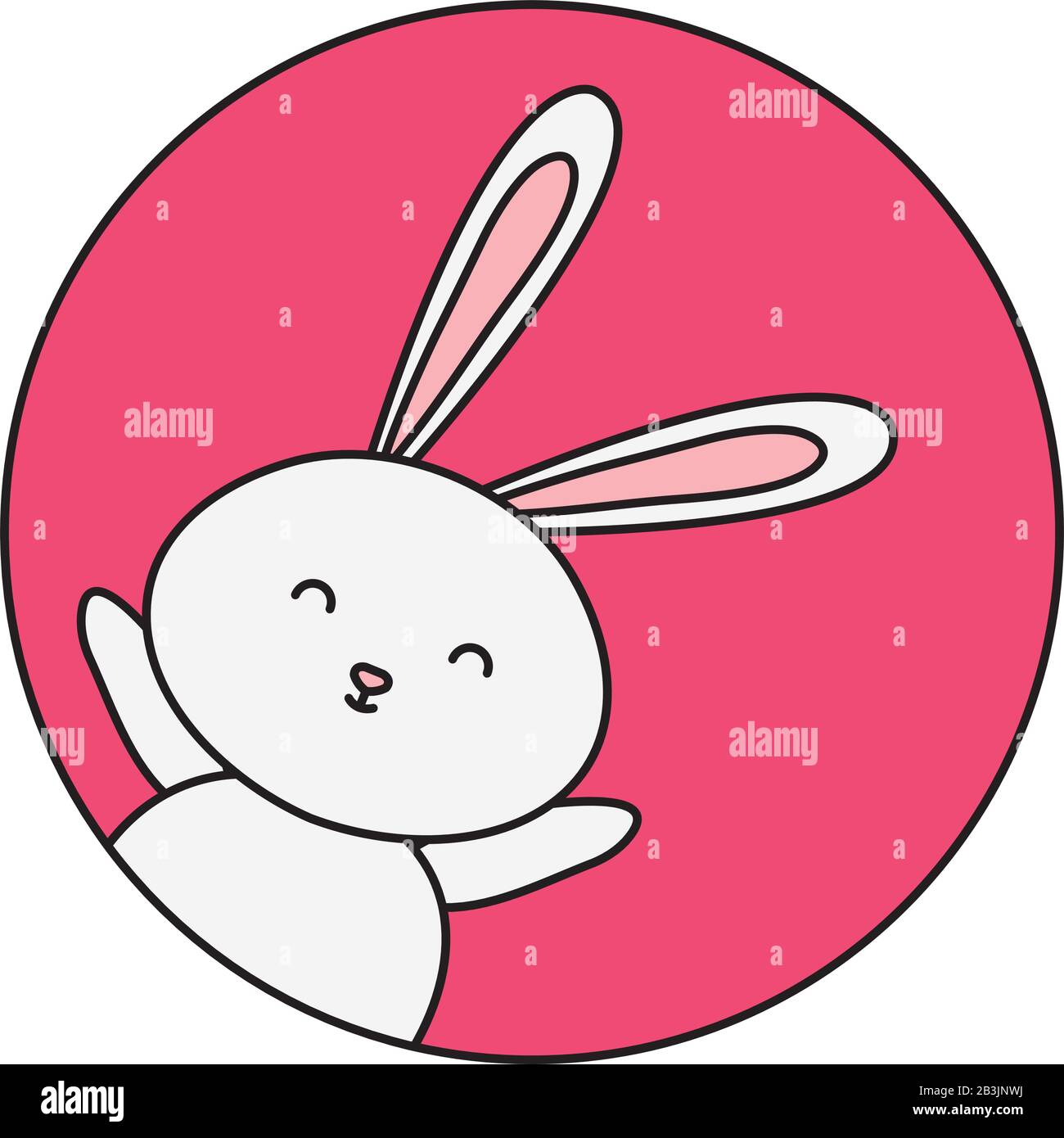 cute rabbit animal in frame circular Stock Vector Image & Art - Alamy