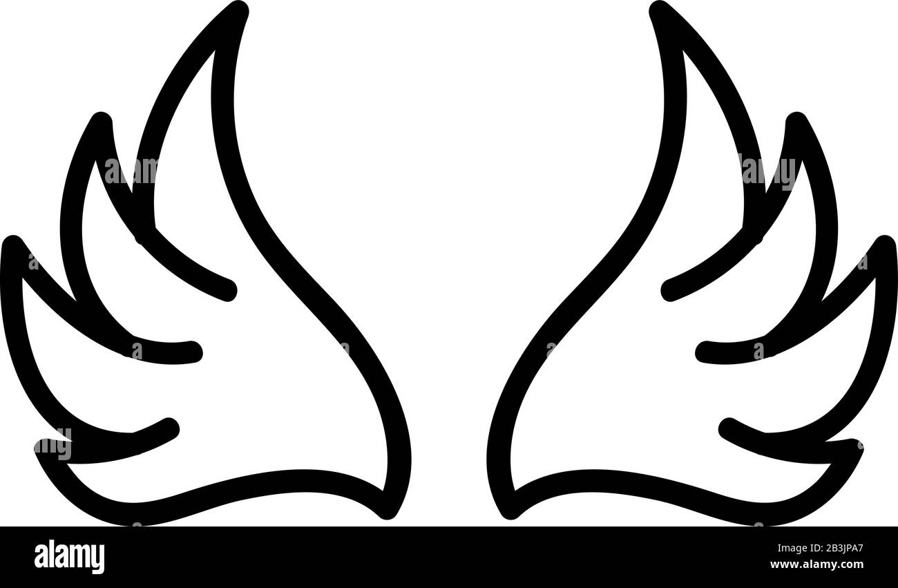 Wings of the angel icon vector. Isolated contour symbol illustration ...