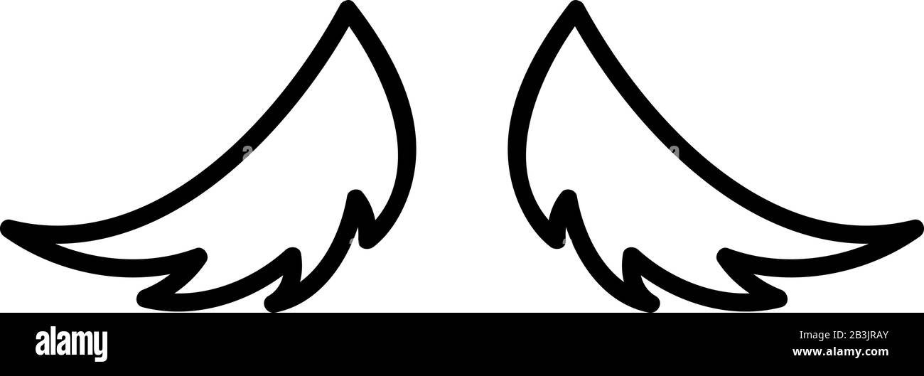 Wings of the angel icon vector. Isolated contour symbol illustration ...
