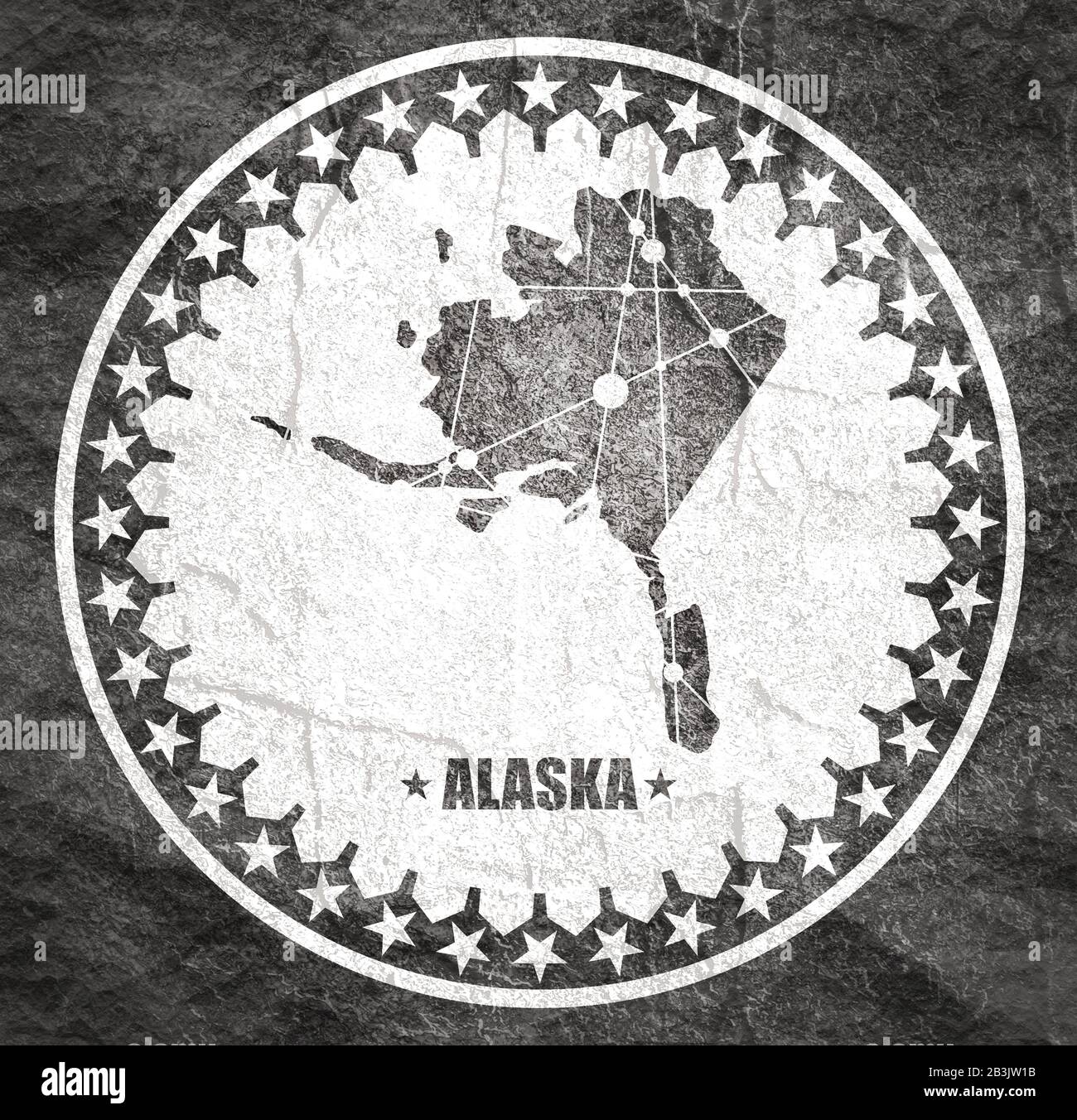 Alaska state map Stock Photo - Alamy