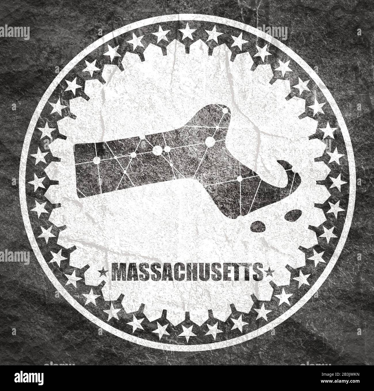 Massachusetts map regions hi-res stock photography and images - Alamy