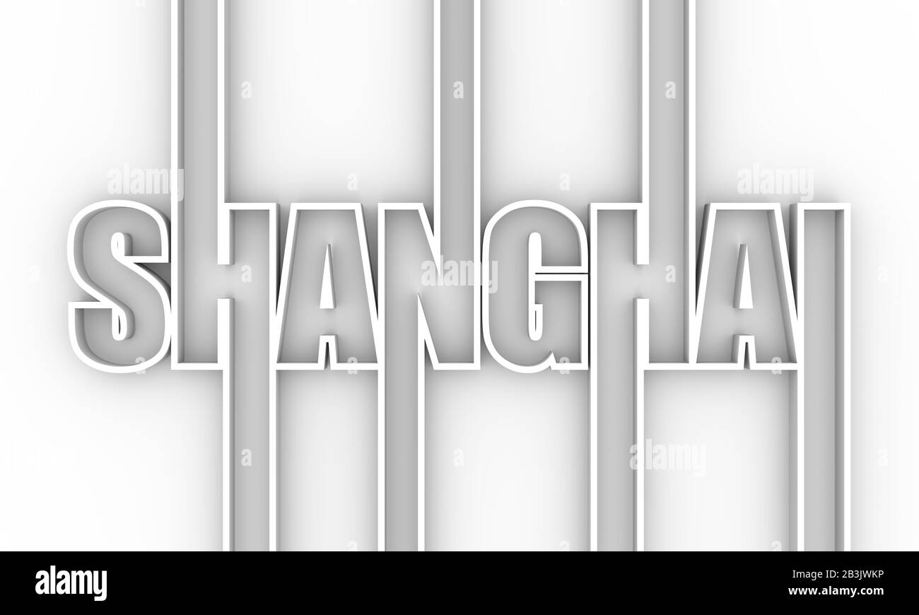 Shanghai city name Stock Photo - Alamy