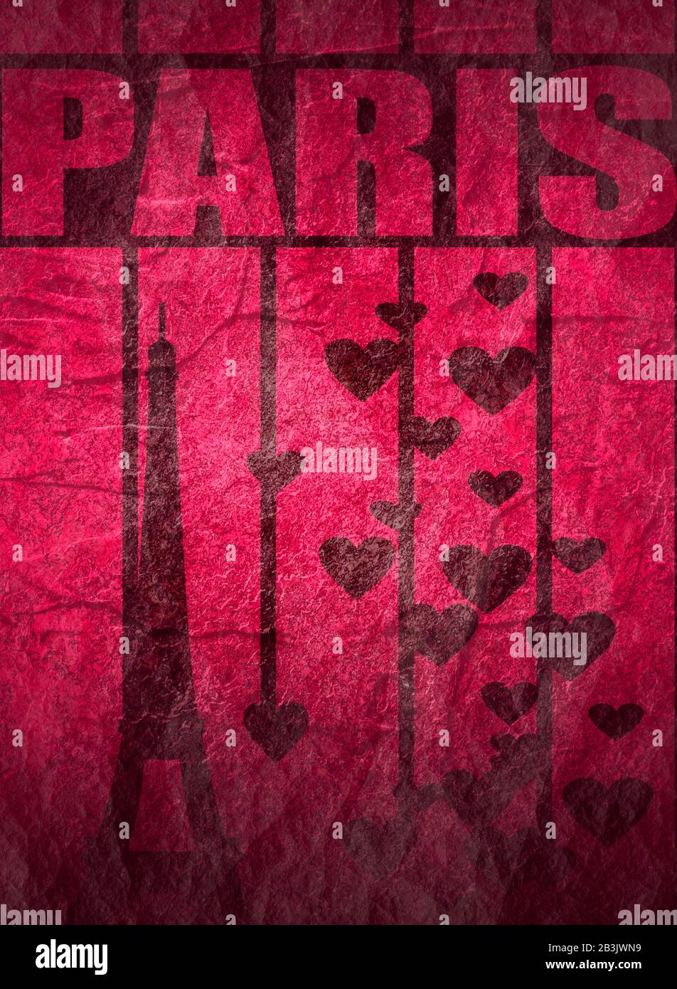 Eiffel tower. Paris text Stock Photo - Alamy