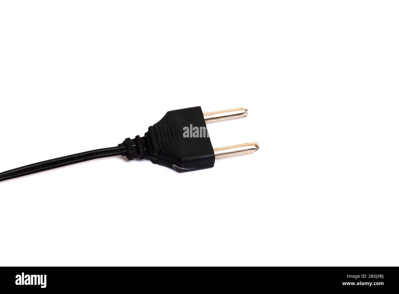 Black plug and wire isolated on white background Stock Photo - Alamy