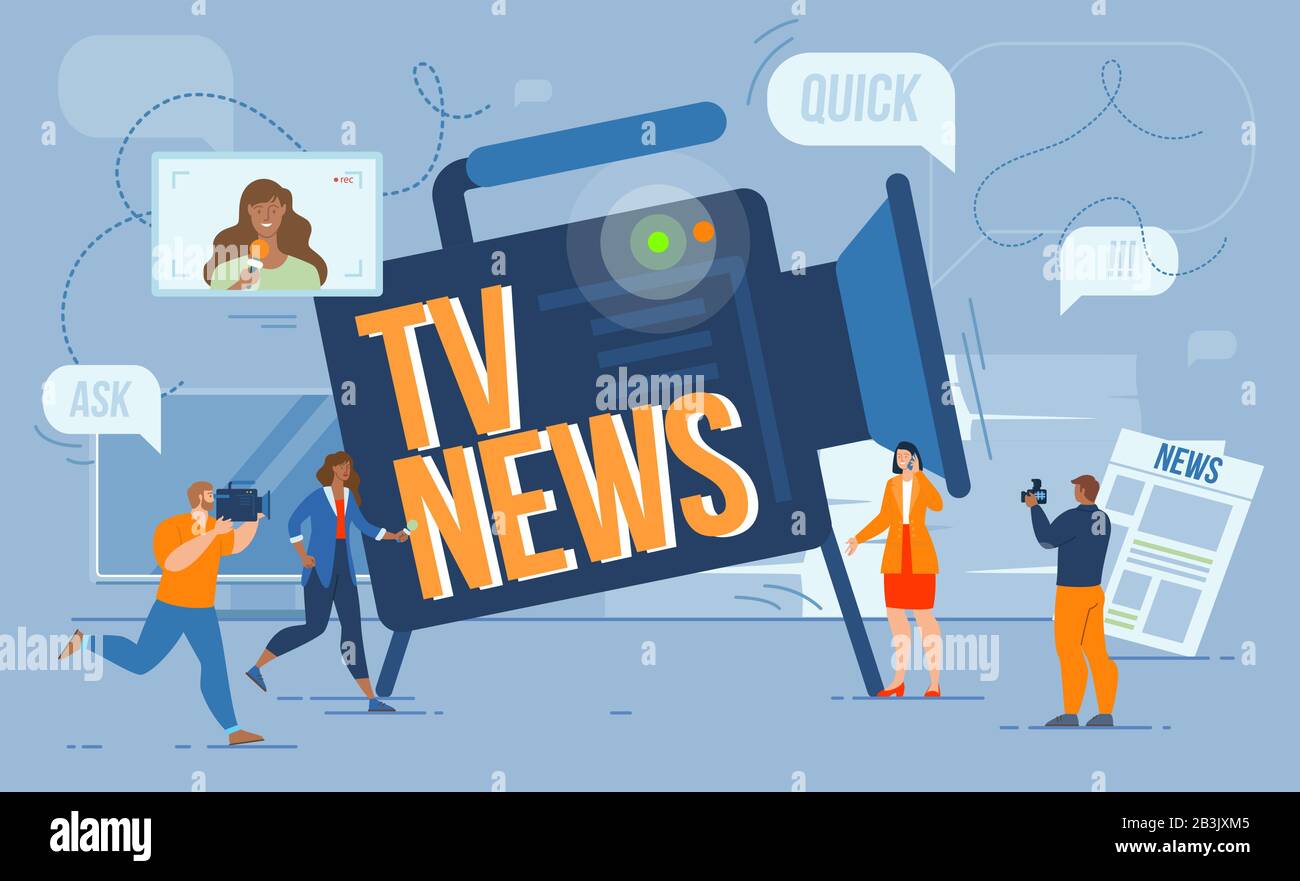 Television News Channel Journalist Vector Concept Stock Vector Image ...