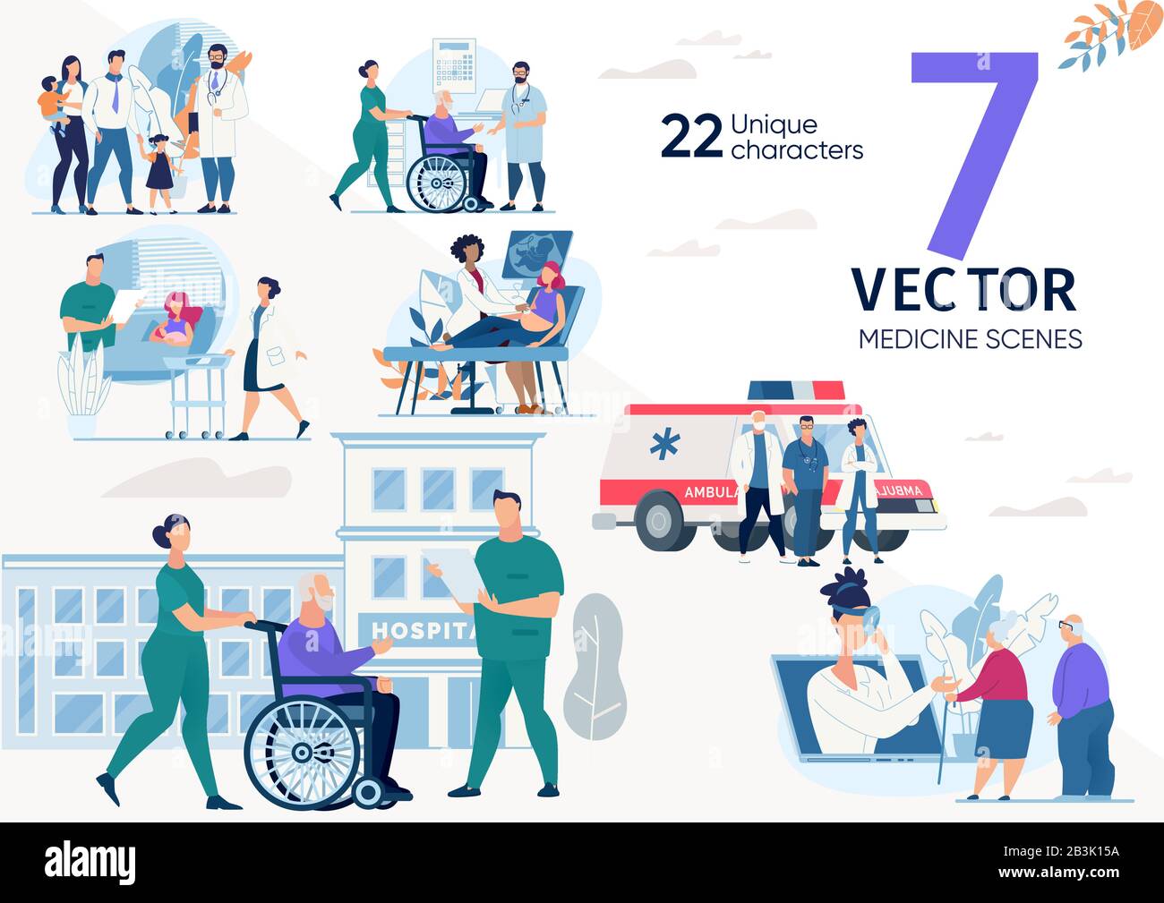 Modern Medical Help Flat Vector Concepts Set Stock Vector Image & Art ...