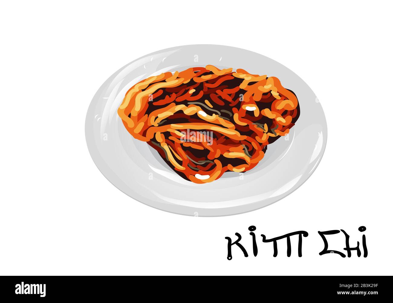 kimchi. traditional korean food isolated on white background Stock ...