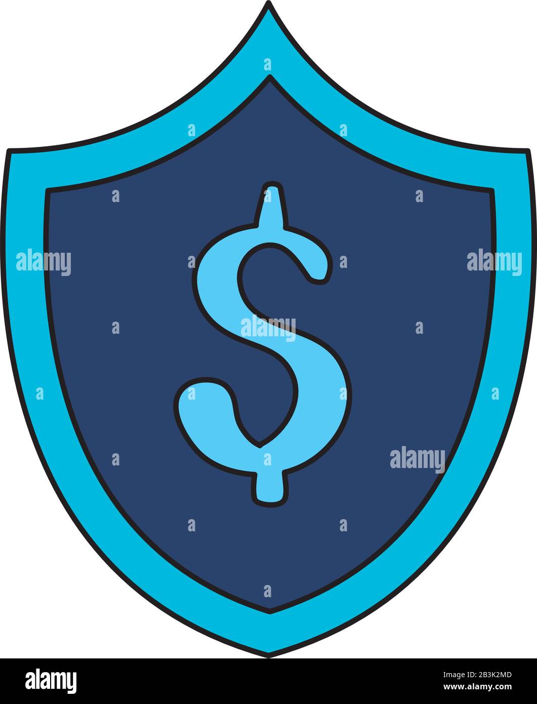 shield with symbol dollar isolated icon Stock Vector Image & Art - Alamy