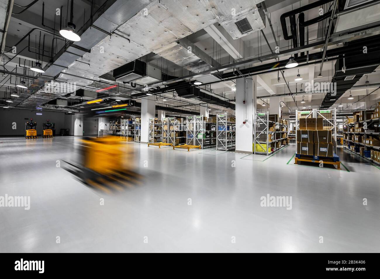BEIJING, CHINA - JUNE 03, 2019: Modern automation of warehouse ...
