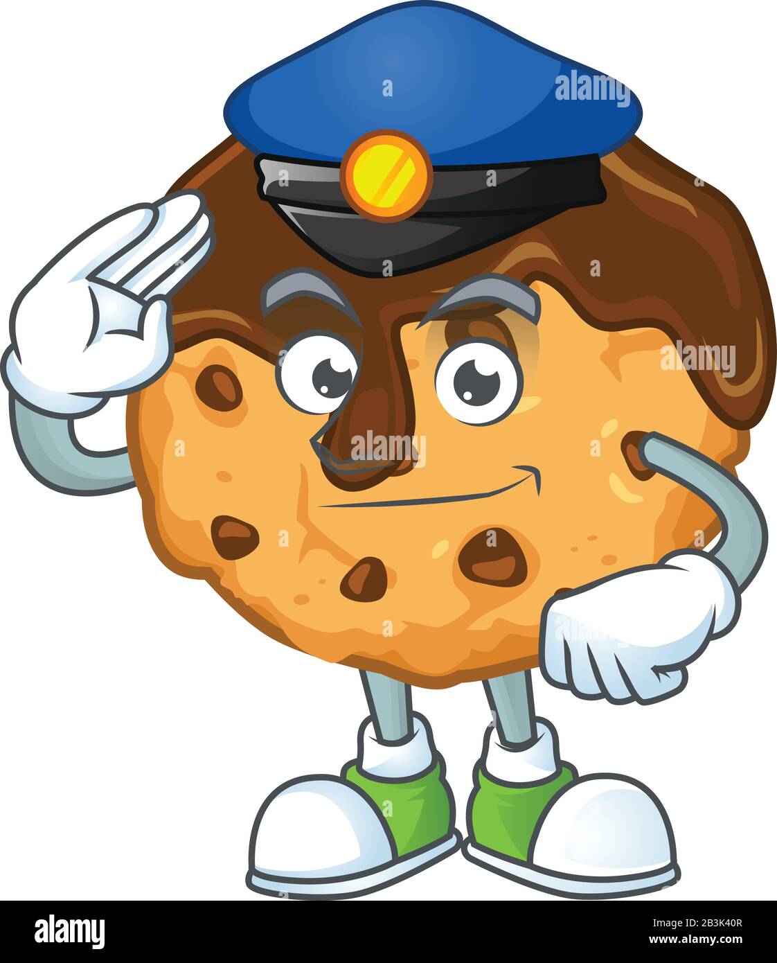 A character design of chocolate chips with cream working as a Police ...