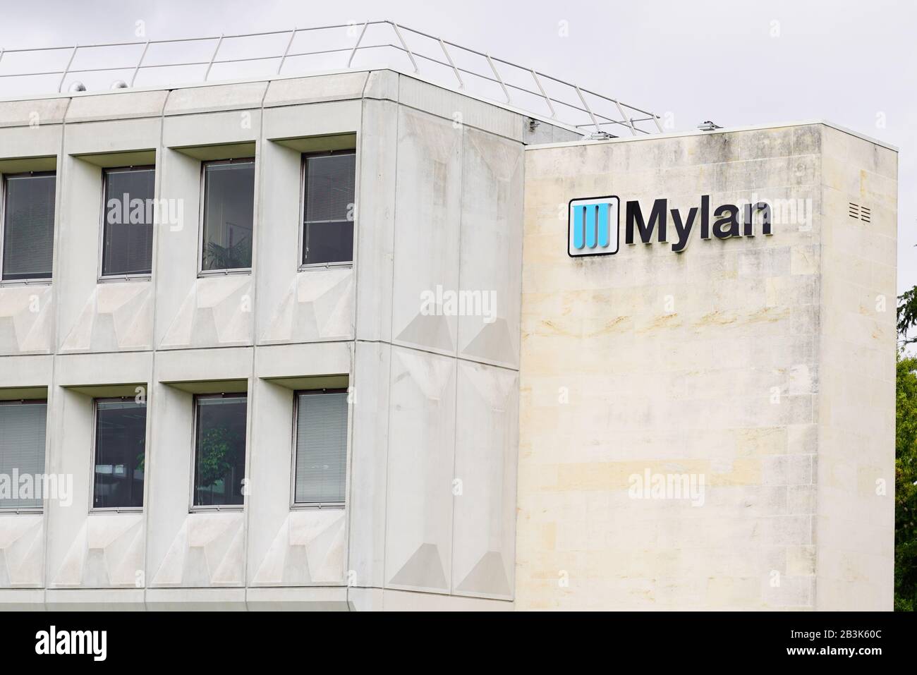 Bordeaux , Aquitaine / France - 10 02 2019 : sign Mylan facility office ...