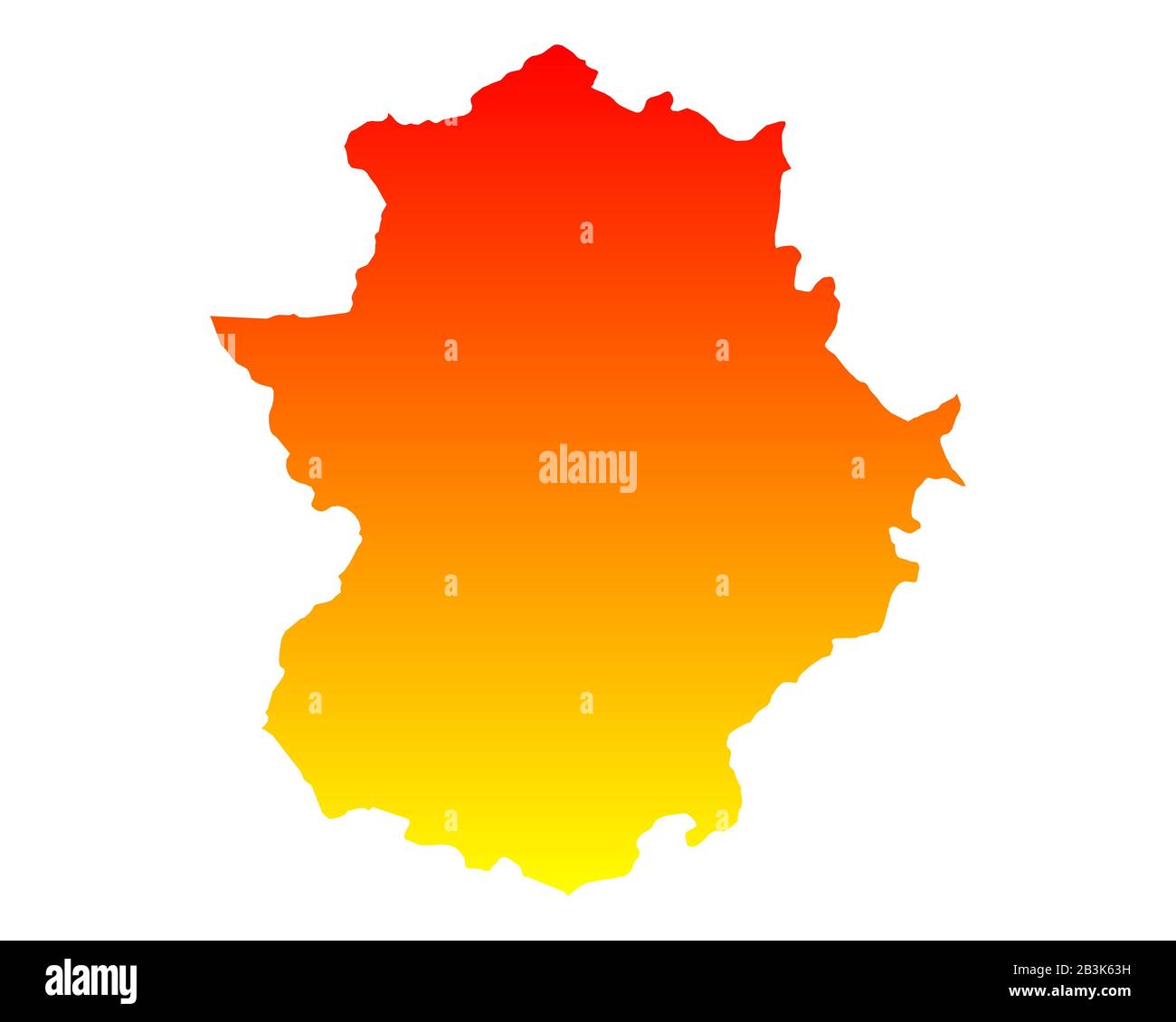 Map of Extremadura Stock Photo - Alamy