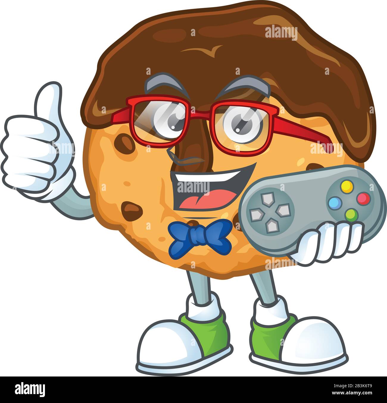 An attractive gamer chocolate chips with cream cartoon character design ...