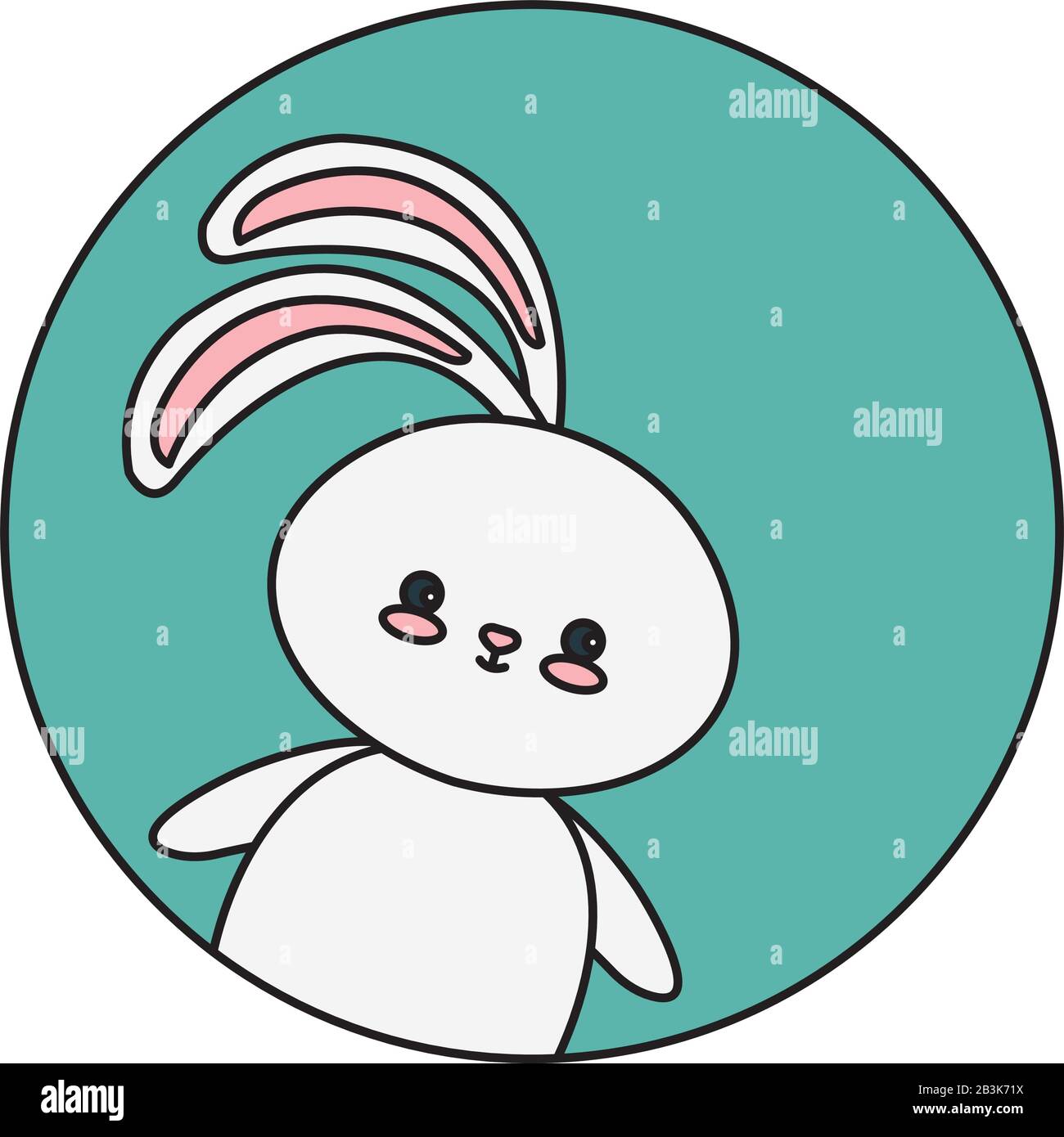 cute rabbit animal in frame circular Stock Vector Image & Art - Alamy