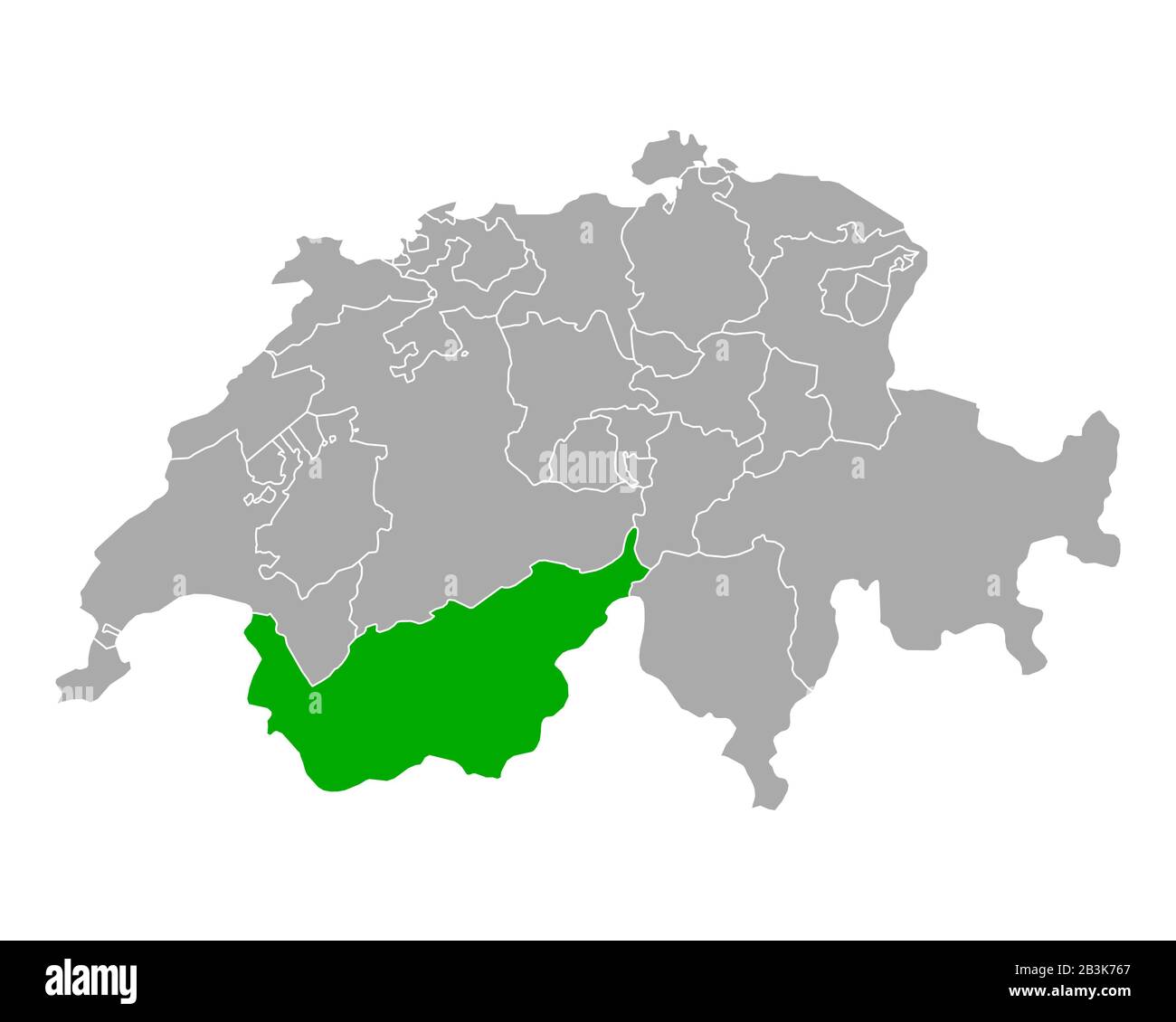 Map of Valais in Switzerland Stock Photo - Alamy