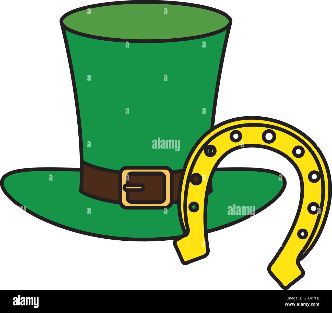 top hat leprechaun with horseshoe isolated icon Stock Vector Image ...