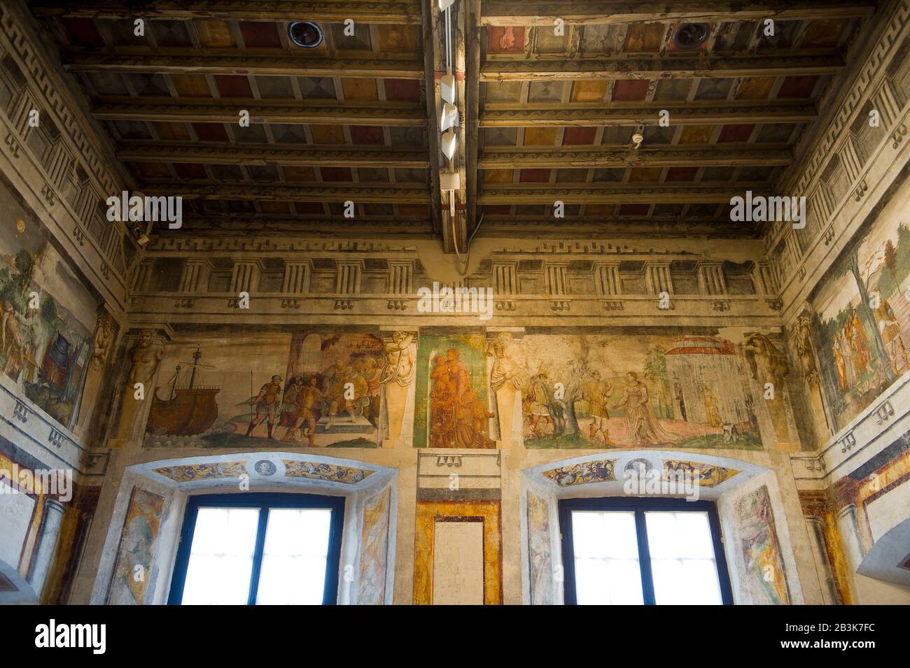 Italy, Lombardy, Melegnano - Medieval Medici castle, indoor Stock Photo ...