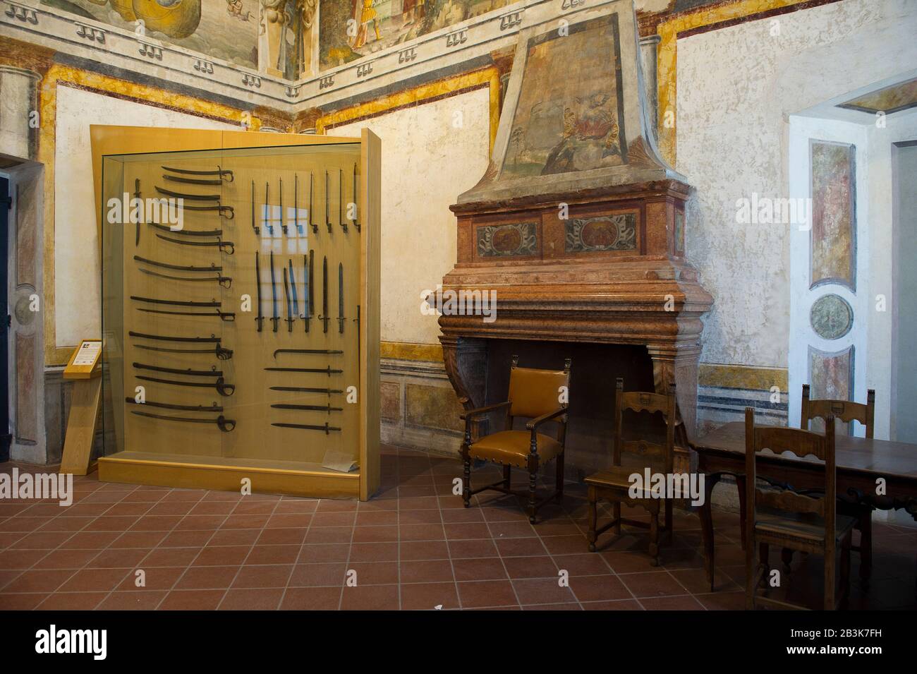 Italy, Lombardy, Melegnano - Medieval Medici castle, indoor Stock Photo ...