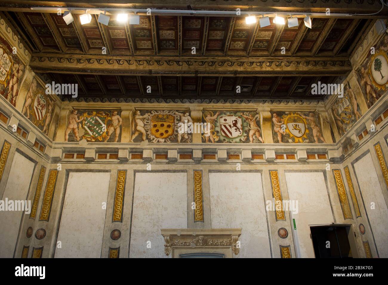 Italy, Lombardy, Melegnano - Medieval Medici castle, indoor Stock Photo ...
