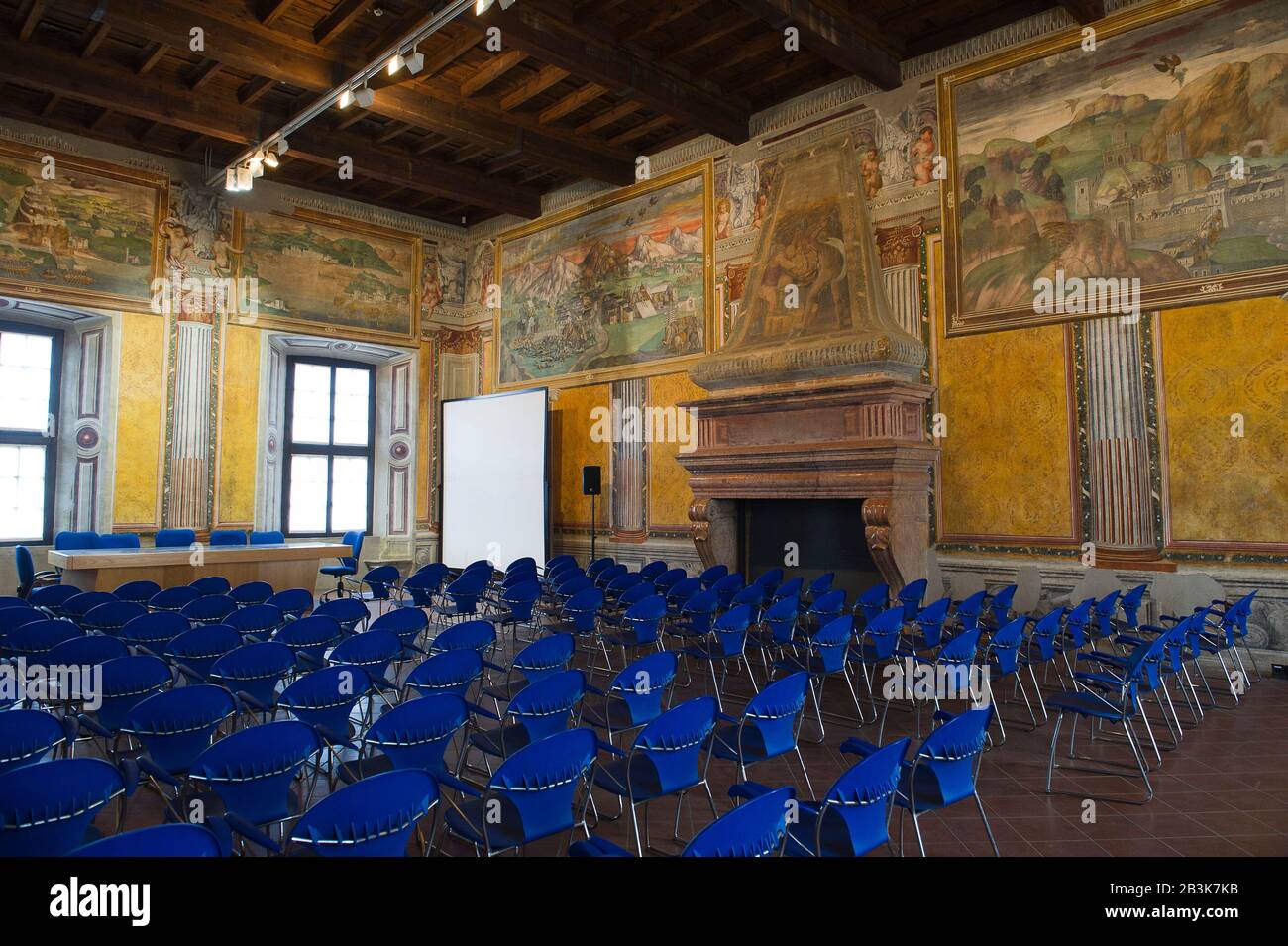 Italy, Lombardy, Melegnano - Medieval Medici castle, indoor Stock Photo ...