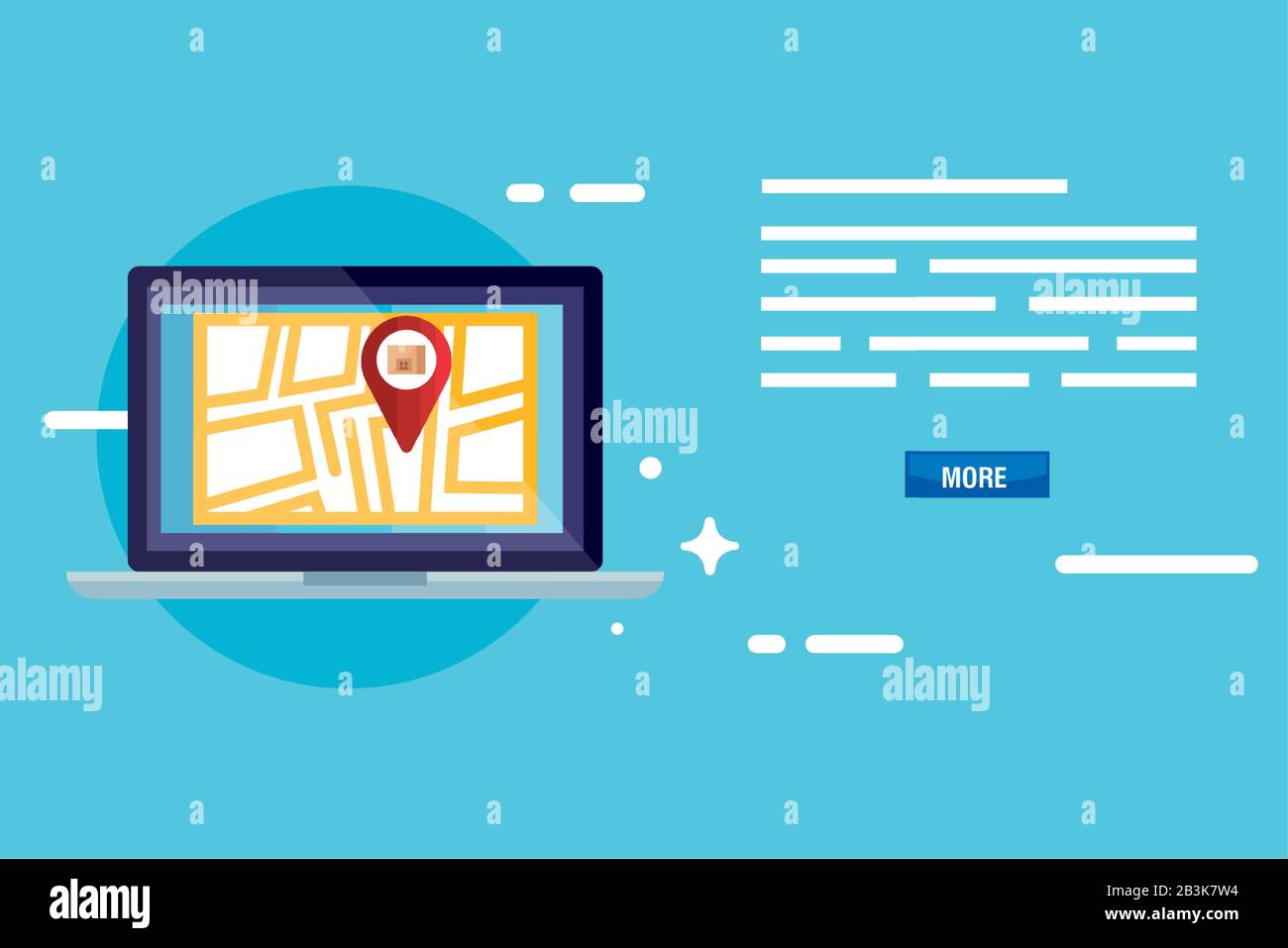 box gps mark and map inside laptop vector design Stock Vector Image ...