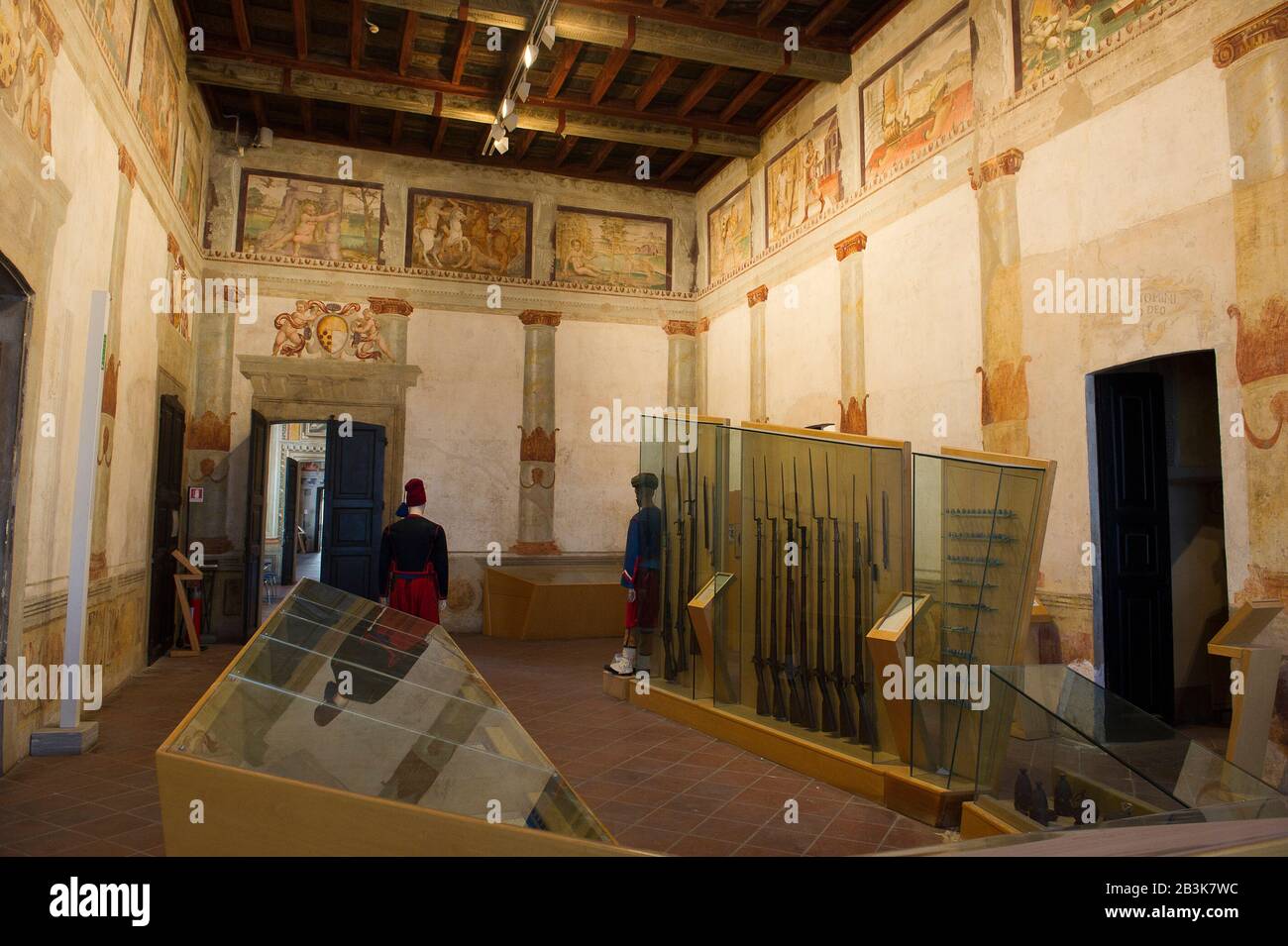 Italy, Lombardy, Melegnano - Medieval Medici castle, indoor Stock Photo ...