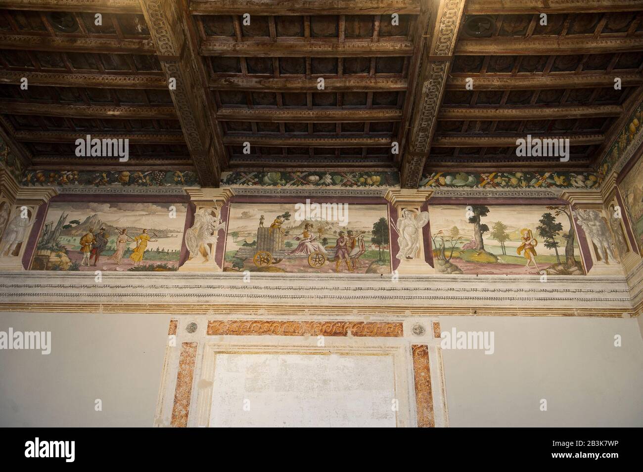 Italy, Lombardy, Melegnano - Medieval Medici castle, indoor Stock Photo ...