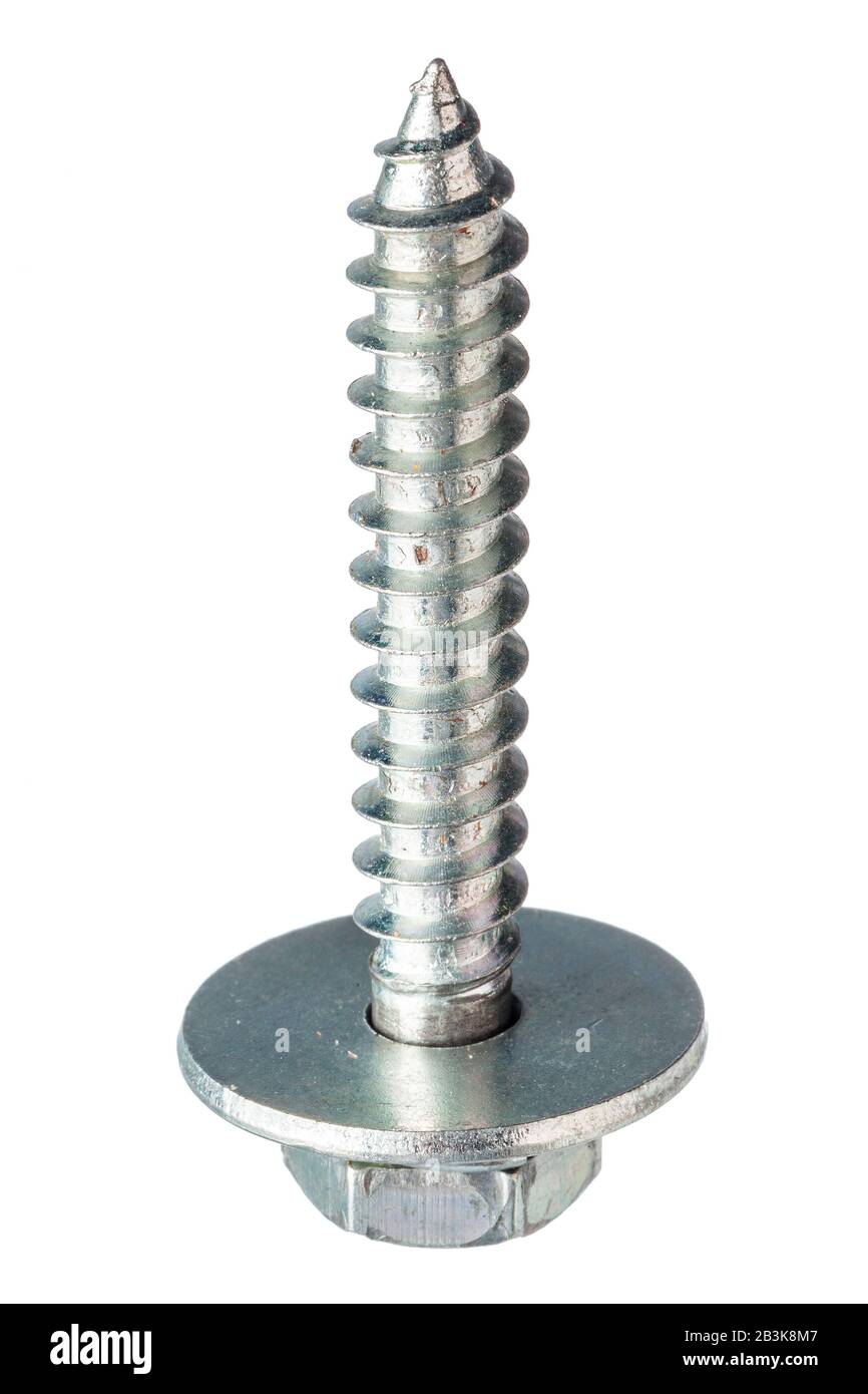 metal screw isolated on a white background Stock Photo - Alamy
