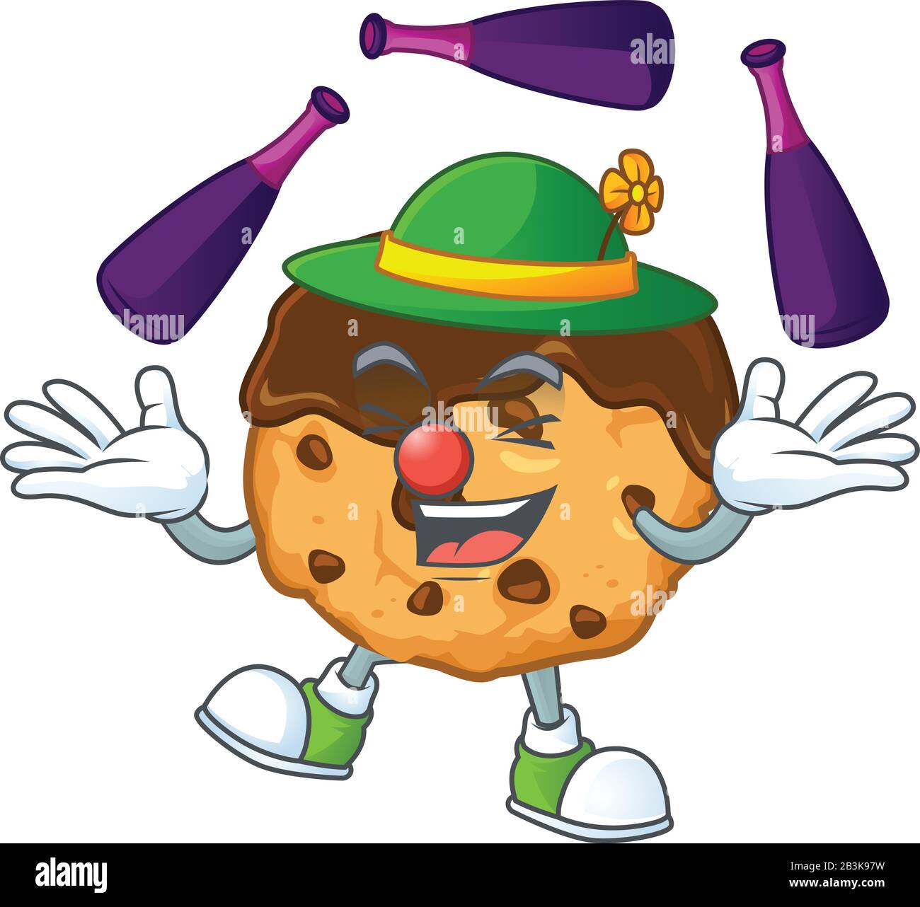 Smart chocolate chips with cream cartoon character style playing ...