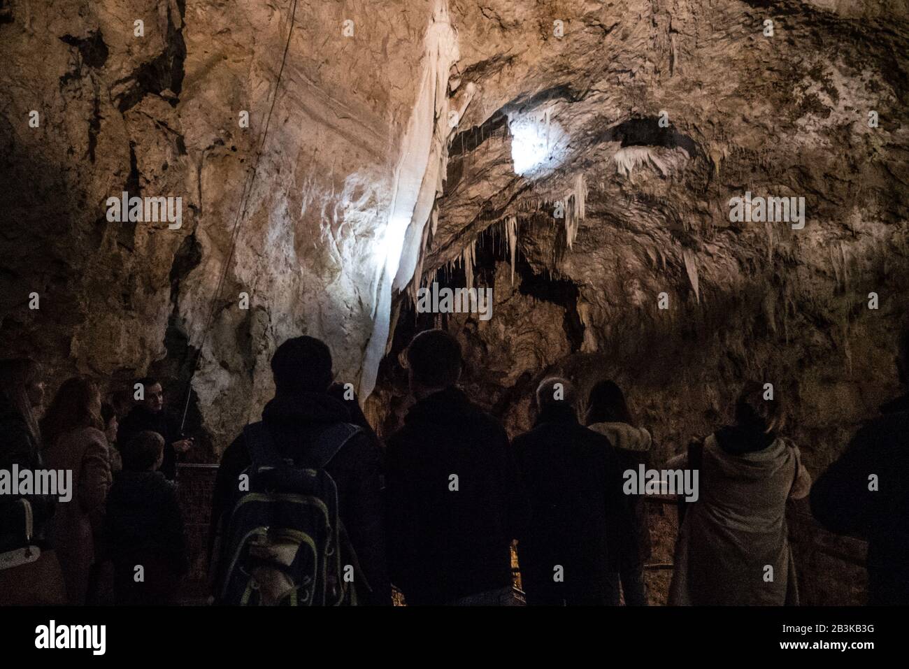 Italy, Marche, Genga, the natural show of Frasassi Caves with sharp ...