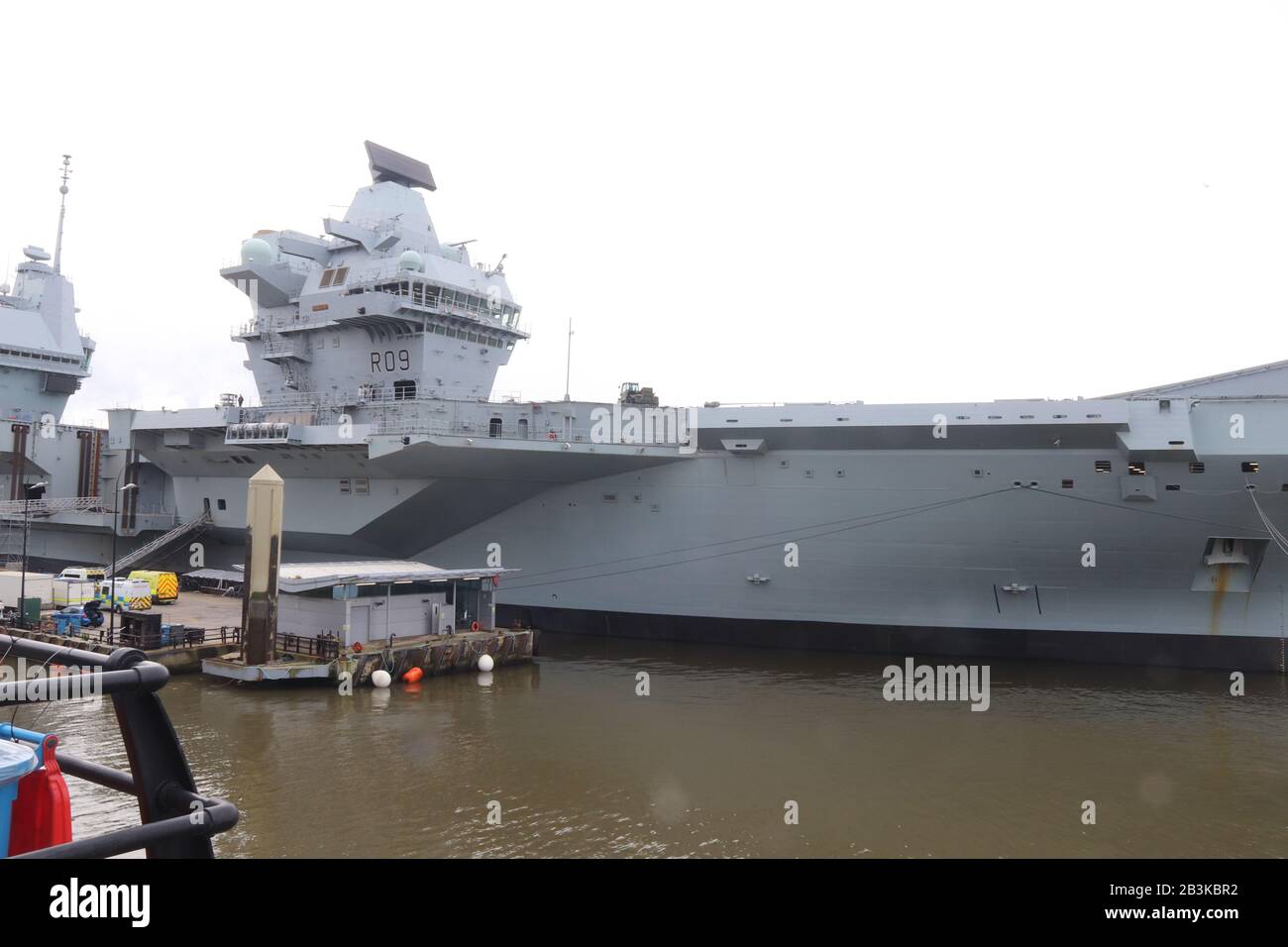 HMS Prince of Wales aircraft carrier at prince dock Liverpool Credit ...