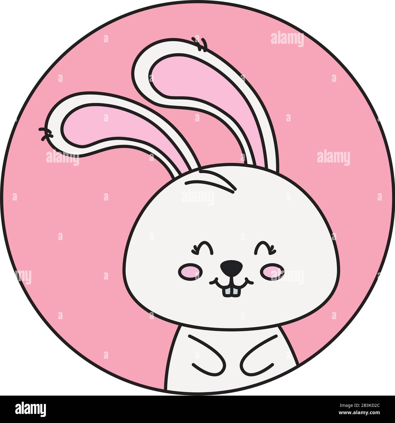 cute rabbit animal in frame circular Stock Vector Image & Art - Alamy