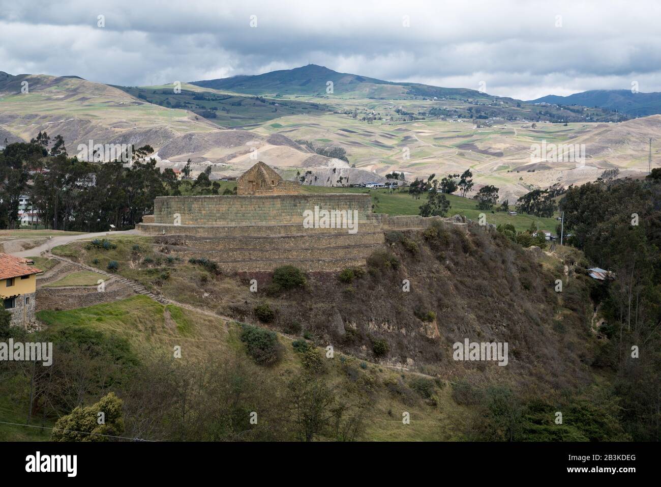 In Ingapirca the remains of the Elipse or Temple of the Sun built on ...