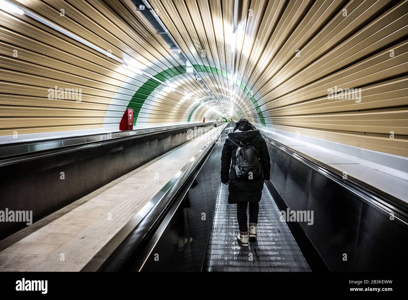 Italy, Umbria, Spoleto, mechanized routes, escalators Stock Photo - Alamy
