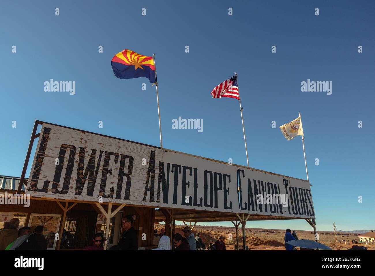 The ticket booth for the Dixie Ellis' Lower Antelope Canyon Tours Stock ...