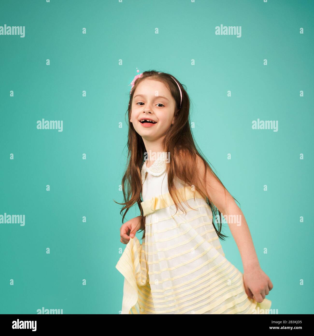 Cute young girl lost a tooth. Child who is missing a front tooth. Funny ...
