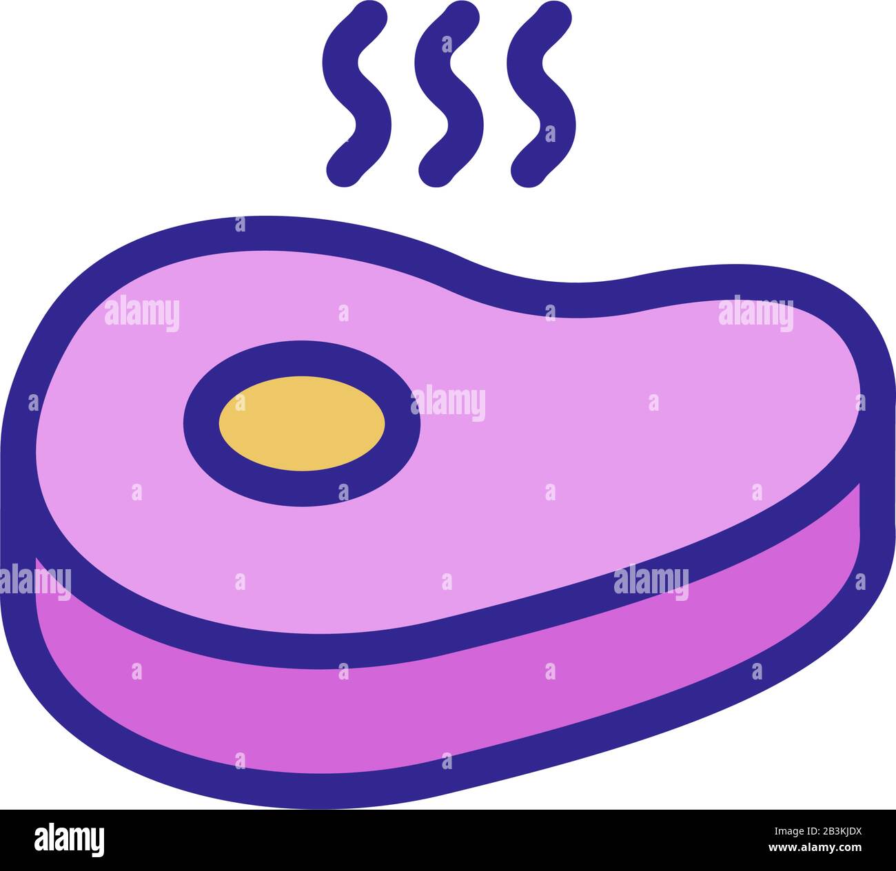 Smoked meat icon vector. Isolated contour symbol illustration Stock ...