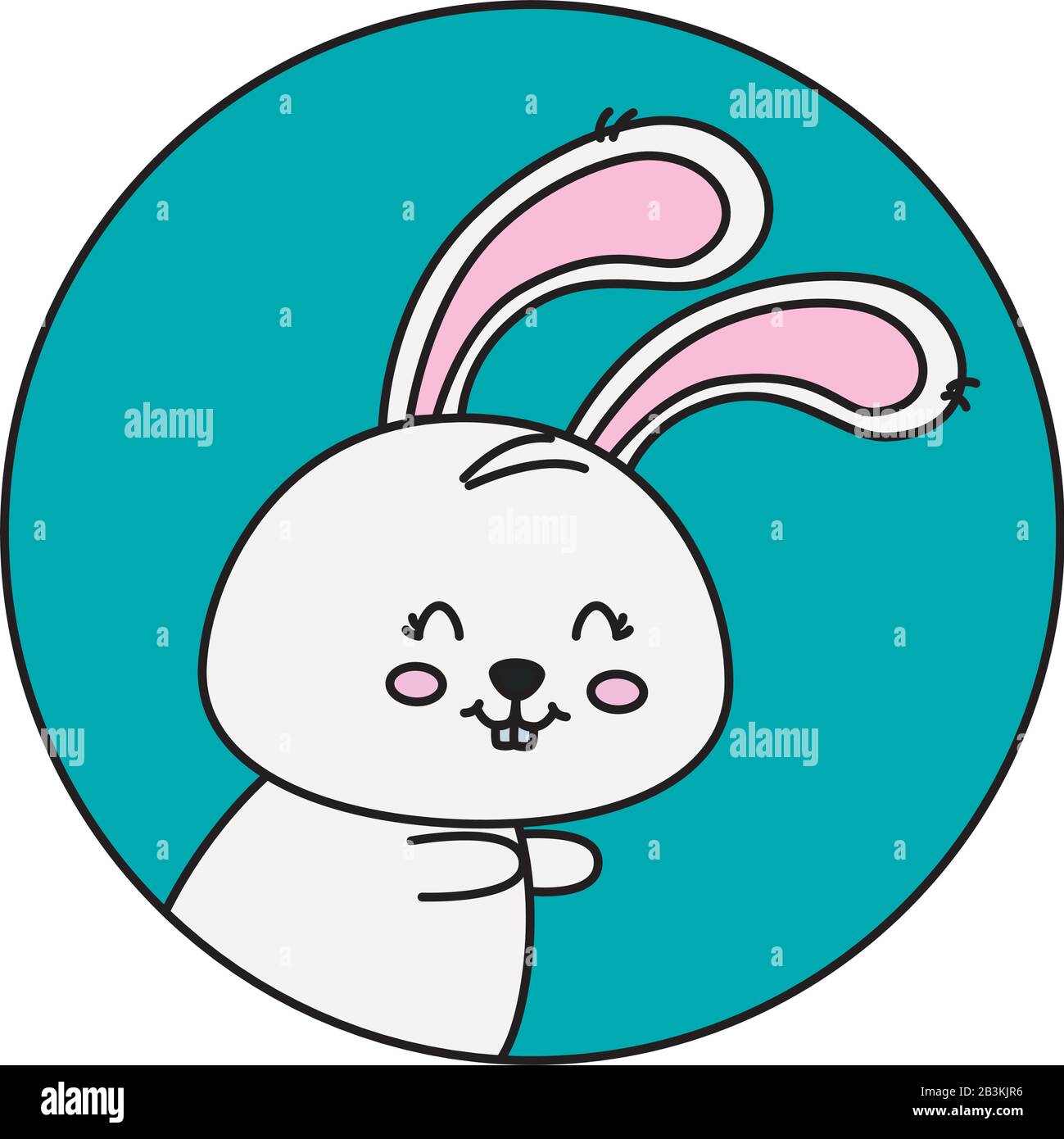 cute rabbit animal in frame circular Stock Vector Image & Art - Alamy
