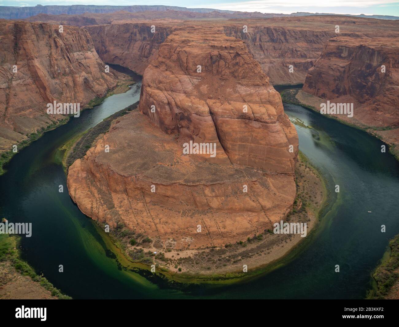 Horseshoe Bend meander of Colorado River, near the town of Page ...