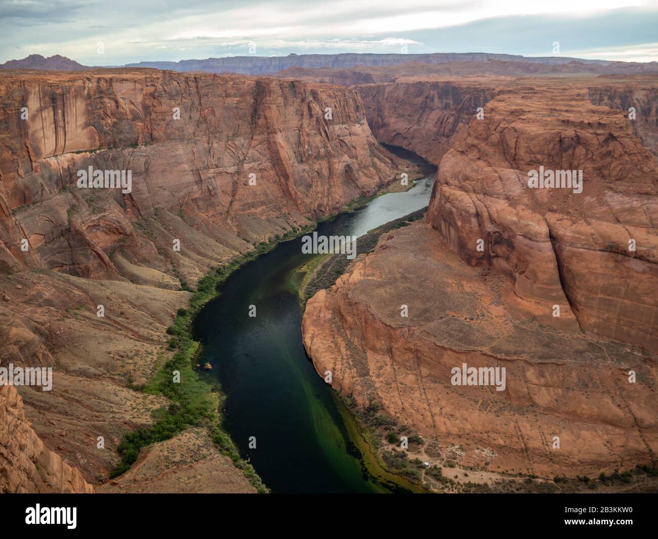 Horseshoe Bend meander of Colorado River, near the town of Page ...