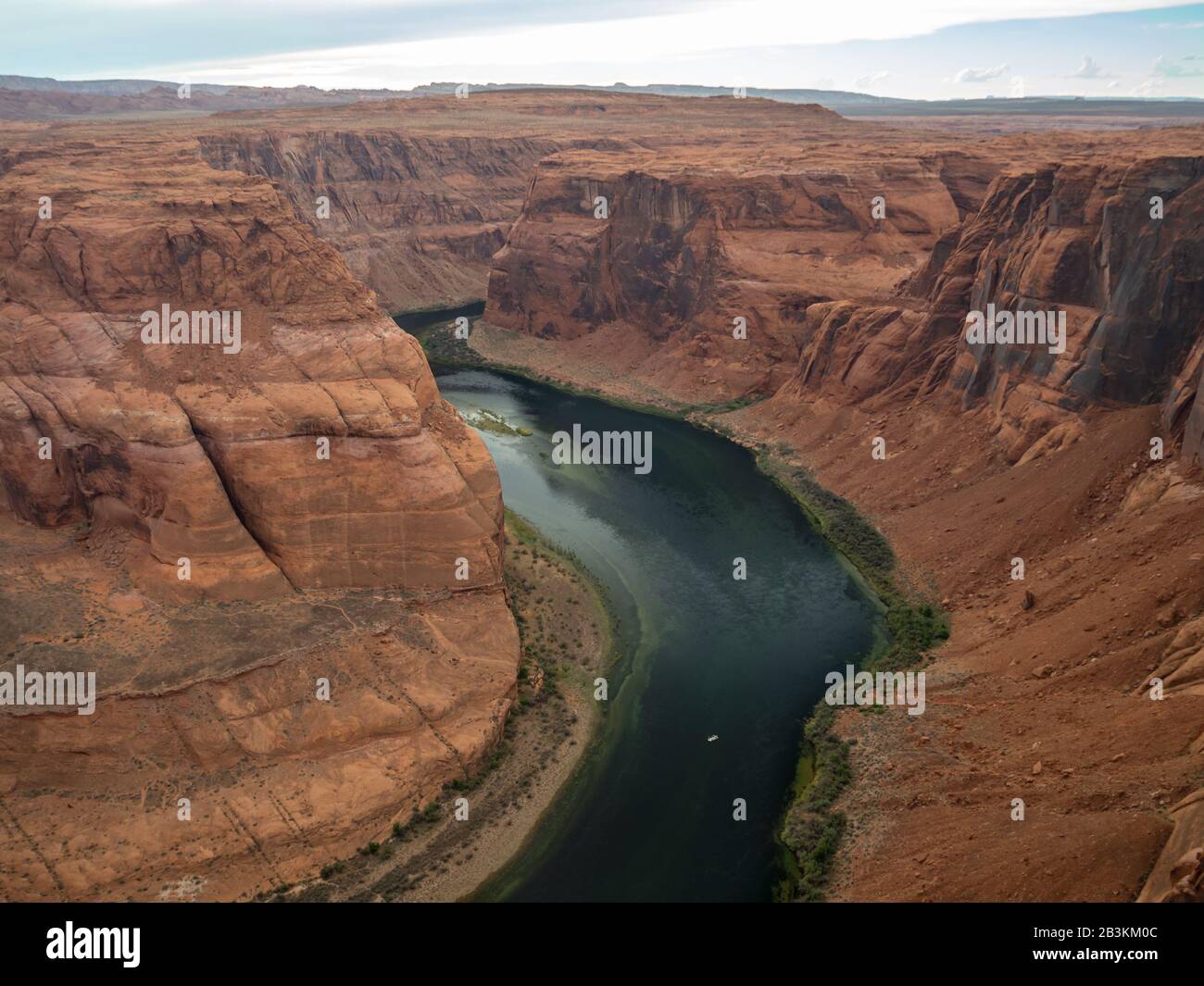 Horseshoe Bend meander of Colorado River, near the town of Page ...