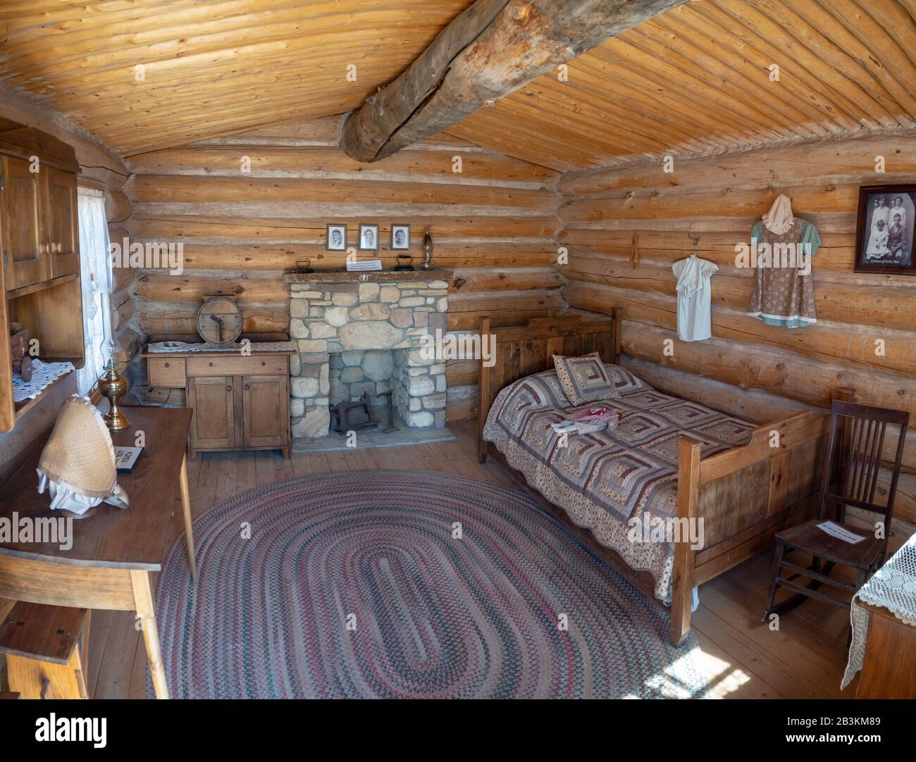 Bluff Fort Pioneer Historic Site with a cottage and cabin, Utah, United ...