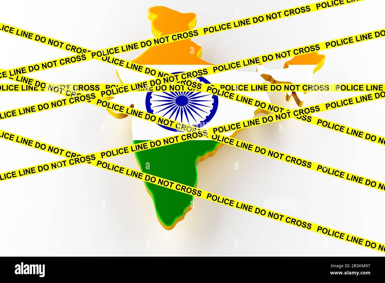 India crime concept, police investigation. 3D map of India. Map of ...