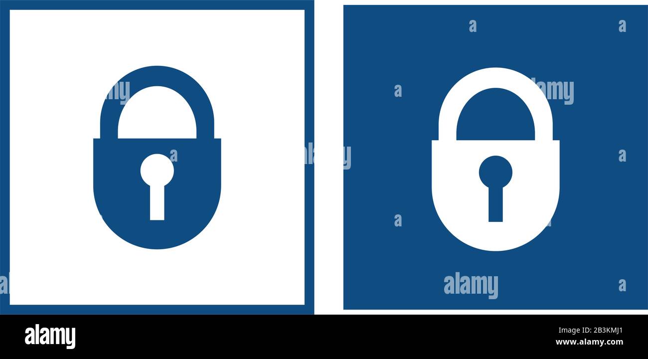 Silhouette padlock. The symbol is located in a square frame. Vector ...